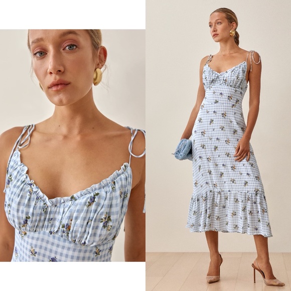 Reformation | Dresses | Reformation Embry Alfresco Gimham Floral Print ...